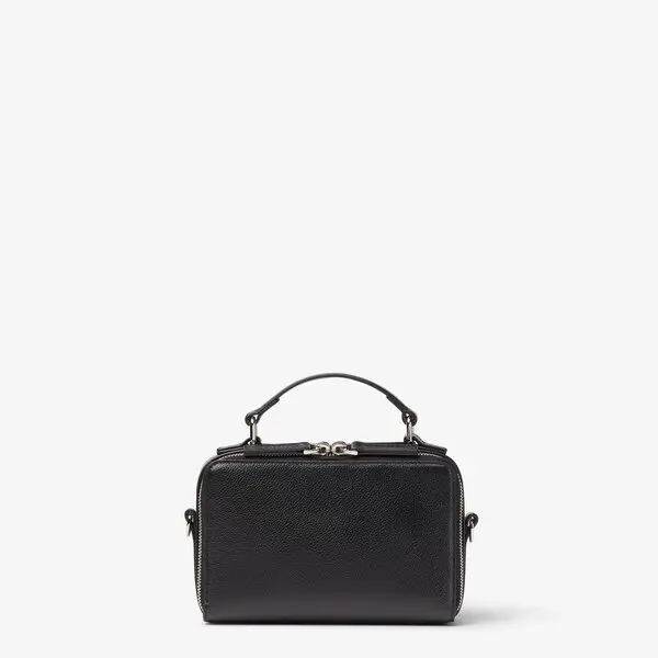 Fendi Phone Camera Case Black Full-grain Leather Bag